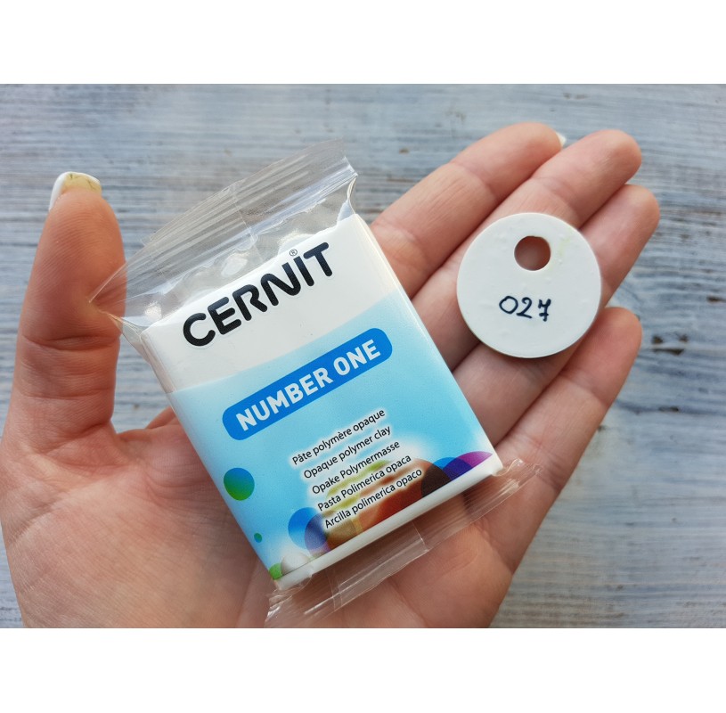 Cernit Number One oven-bake polymer clay, opaque white, Nr. 027, 56 gr